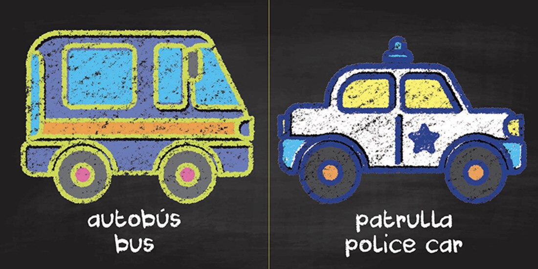 Chalk Art: Vehicles / Vehiculos (Spanish-English Bilingual)